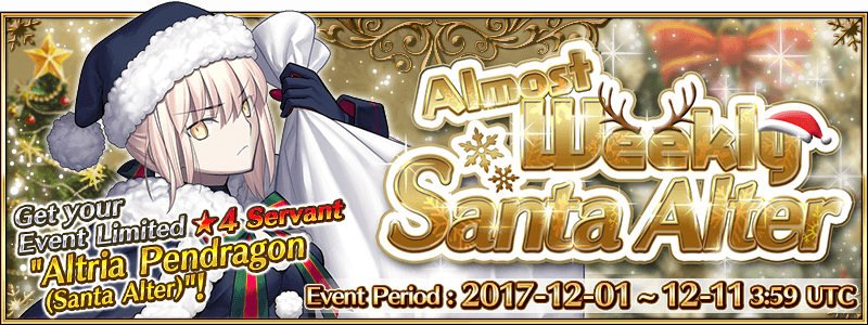 Christmas Event: Almost Weekly Santa Alter | Fate Grand Order Wiki ...