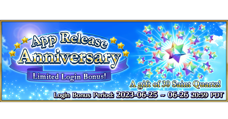 App Release Anniversary Limited Login Bonus 2023 | Fate Grand Order ...